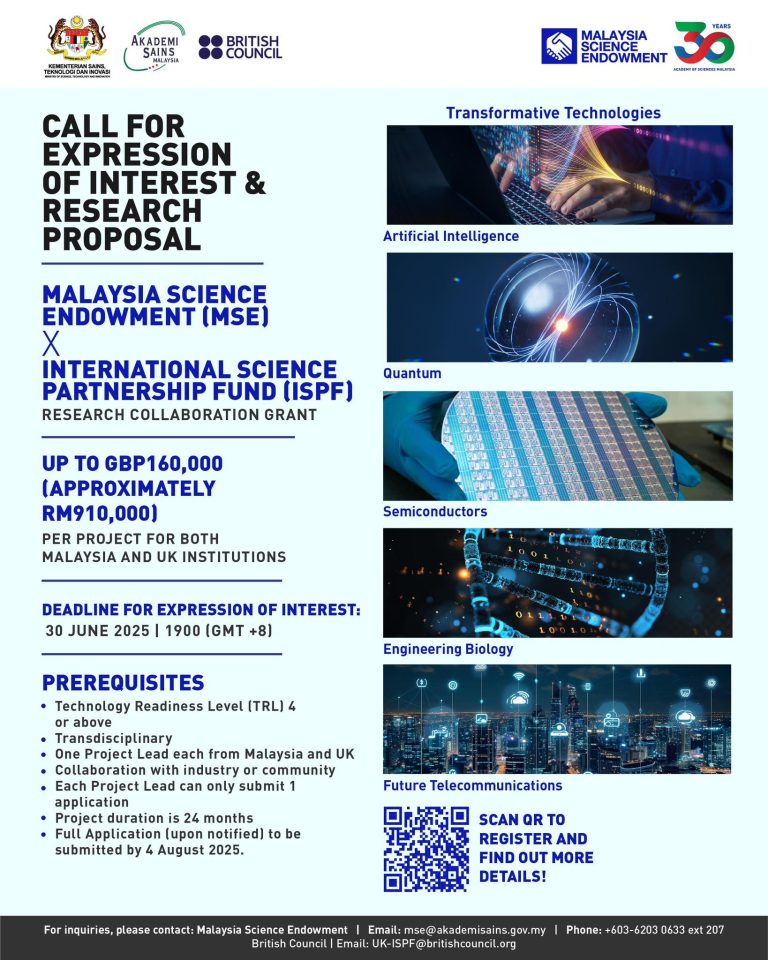 Call for Applications: Malaysia Science Endowment (MSE) x International ...